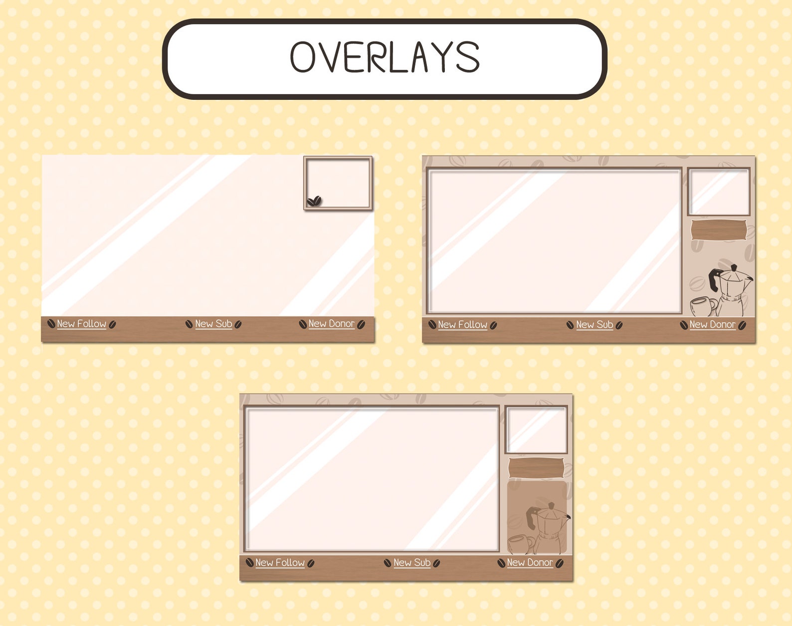 Café Twitch Stream Bundle Package Overlays, Panels, Vtuber, Layouts ...