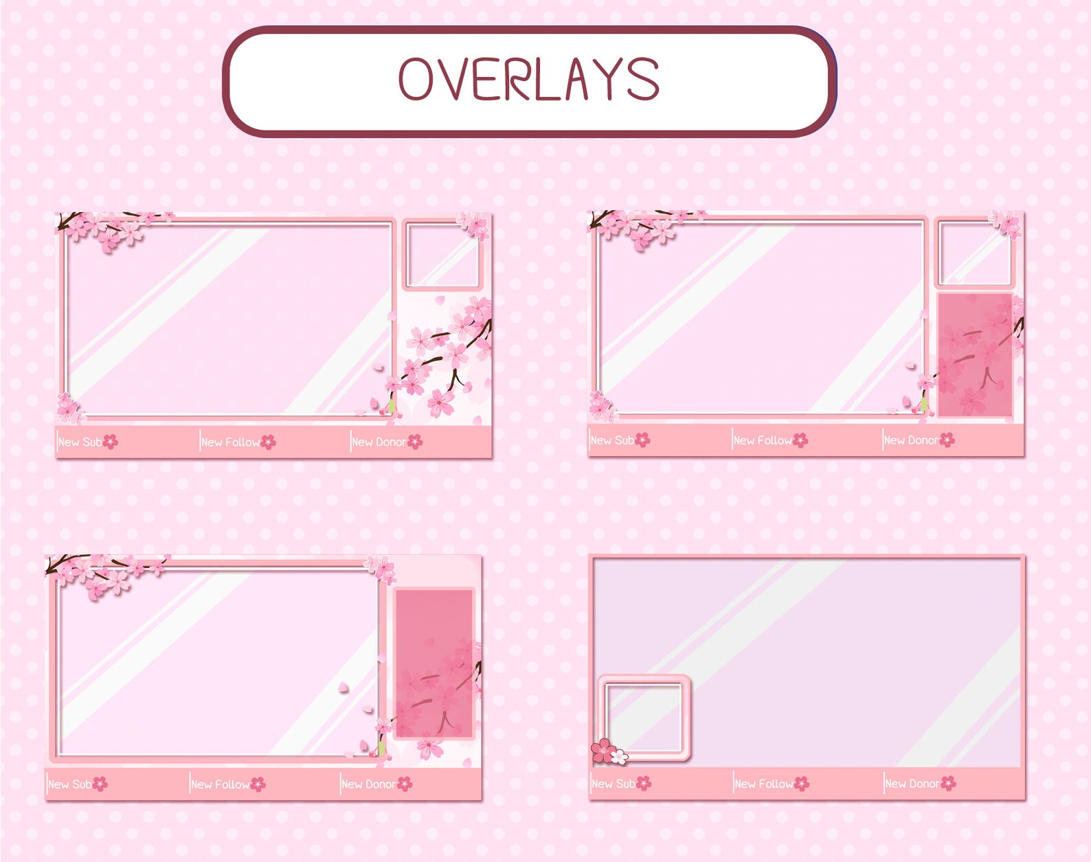 Sakura | Twitch Stream Bundle Package | Overlays, Panels, Vtuber ...