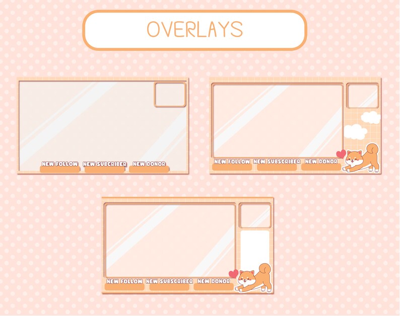 Kawaii Shiba | Twitch Stream Bundle Package | Overlays, Panels, Vtuber ...