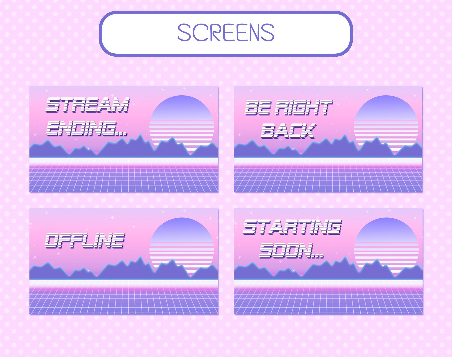 Pastel Vapor | Twitch Stream Bundle Package | Overlays, Panels, Vtuber ...