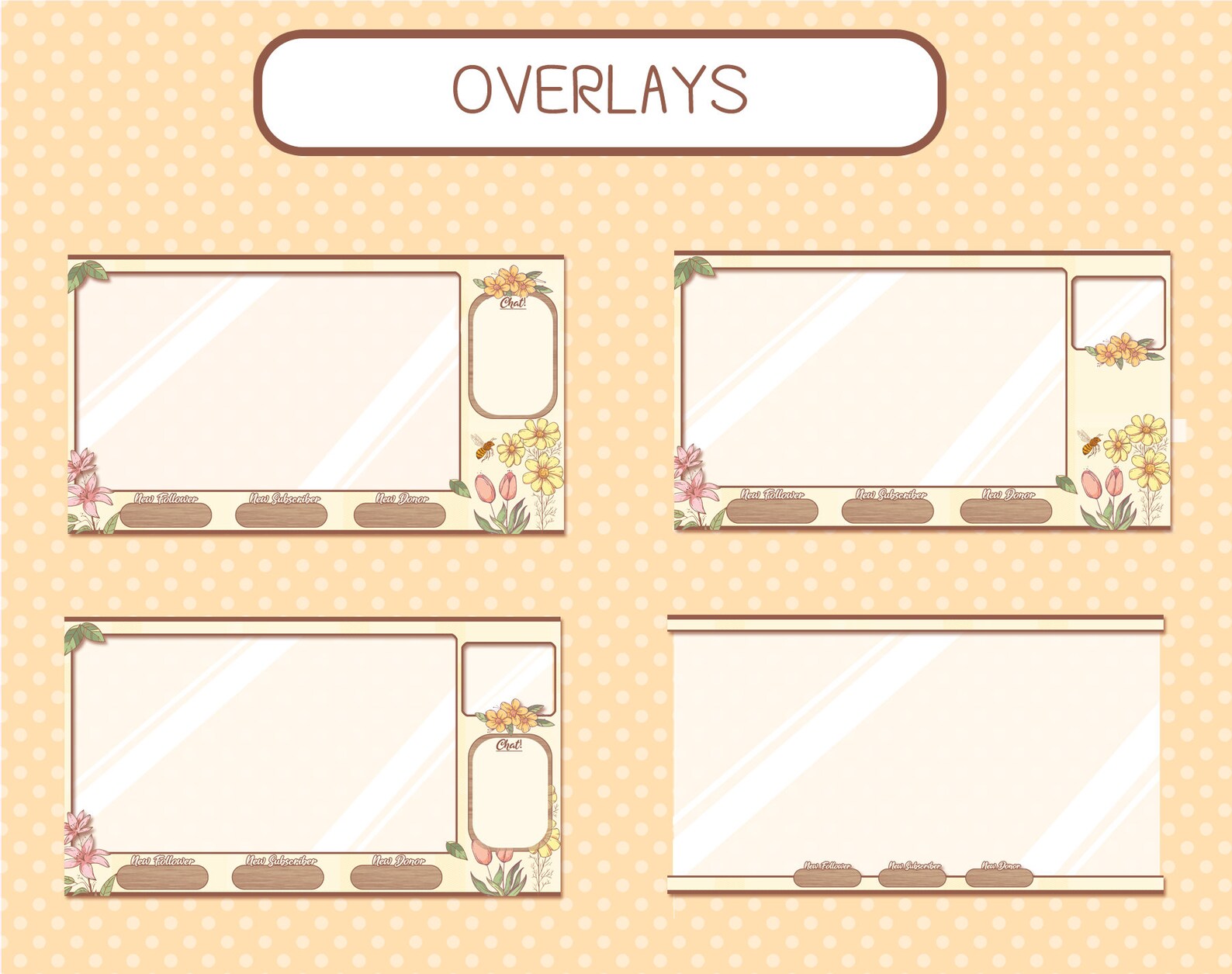 Spring Time Floral | Twitch Stream Bundle Package | Overlays, Panels ...