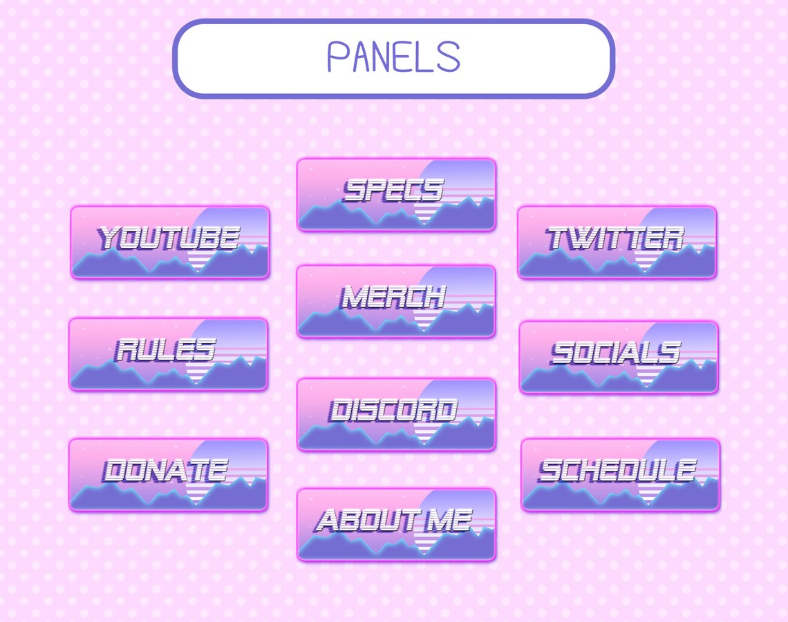 Pastel Vapor | Twitch Stream Bundle Package | Overlays, Panels, Vtuber ...