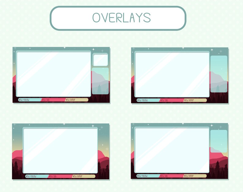 Summer Mountains | Twitch Stream Bundle Package | Overlays, Panels ...