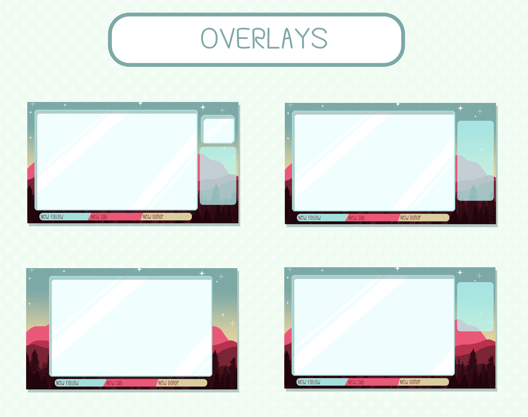 Summer Mountains | Twitch Stream Bundle Package | Overlays, Panels ...