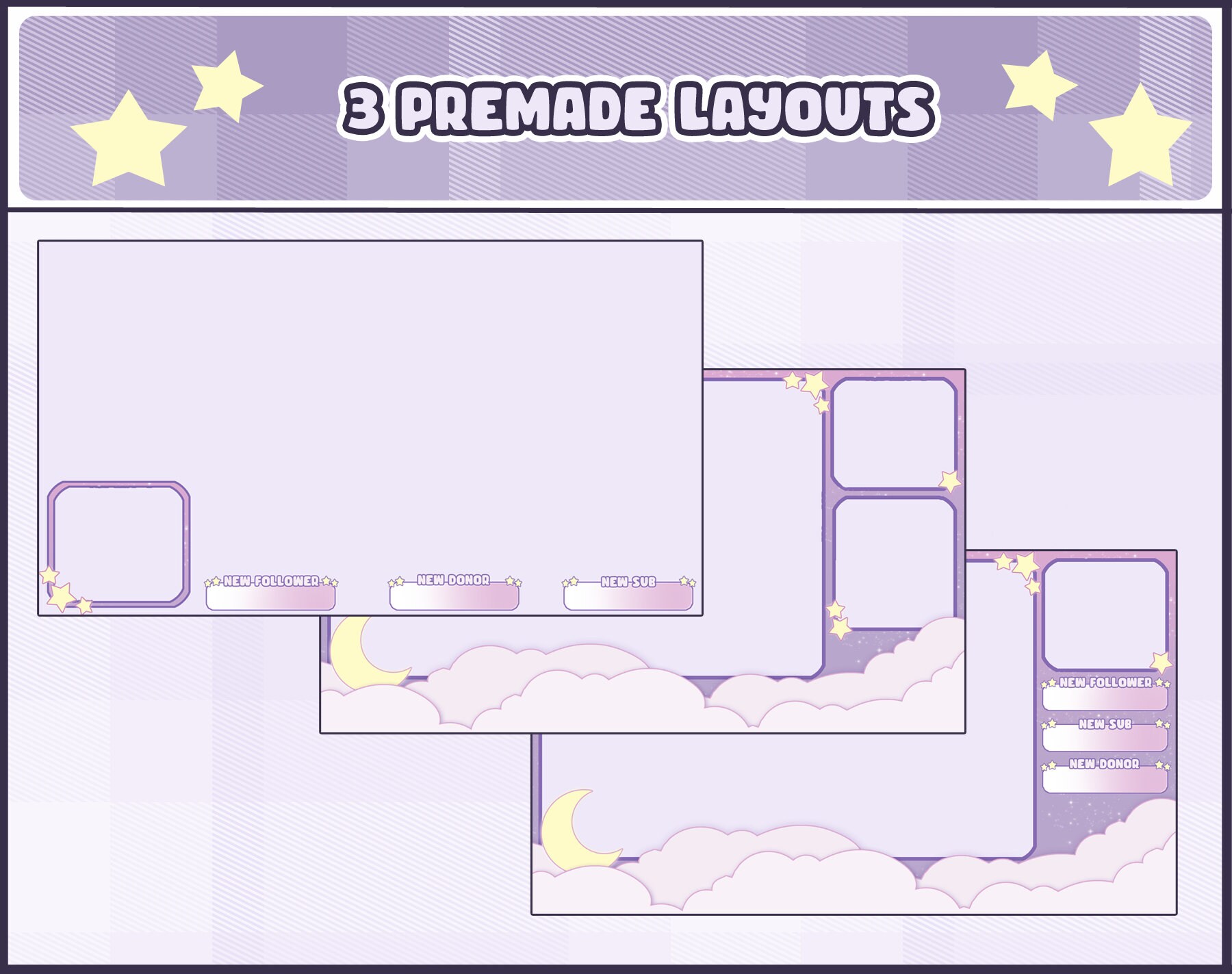 Pastel Nights Stream Overlay Package | Etsy