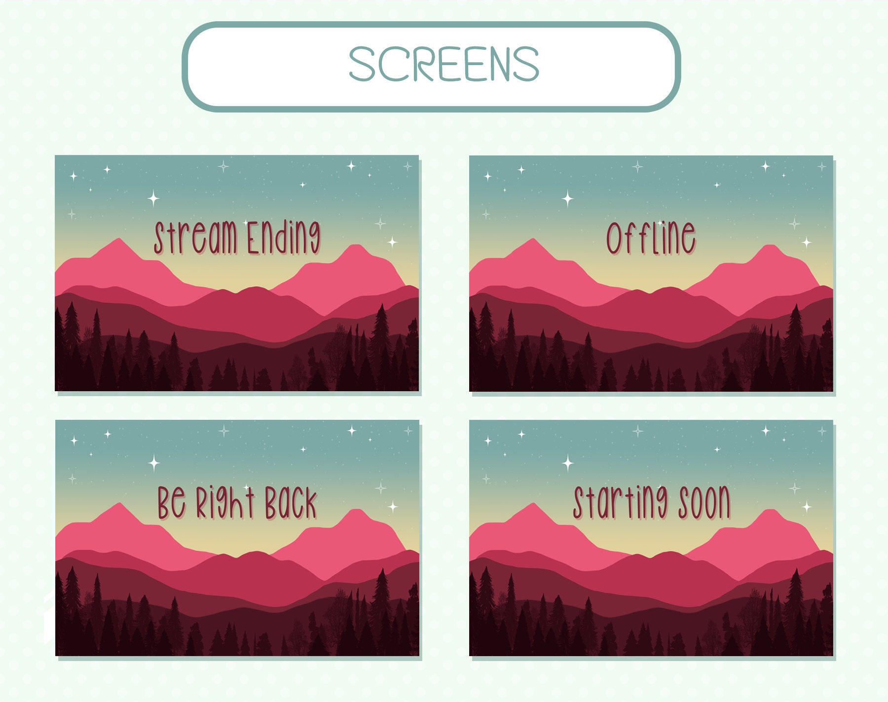 Summer Mountains | Twitch Stream Bundle Package | Overlays, Panels ...