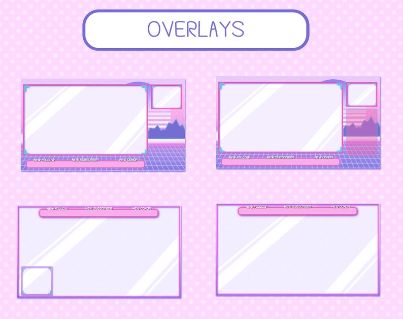 Pastel Vapor | Twitch Stream Bundle Package | Overlays, Panels, Vtuber ...