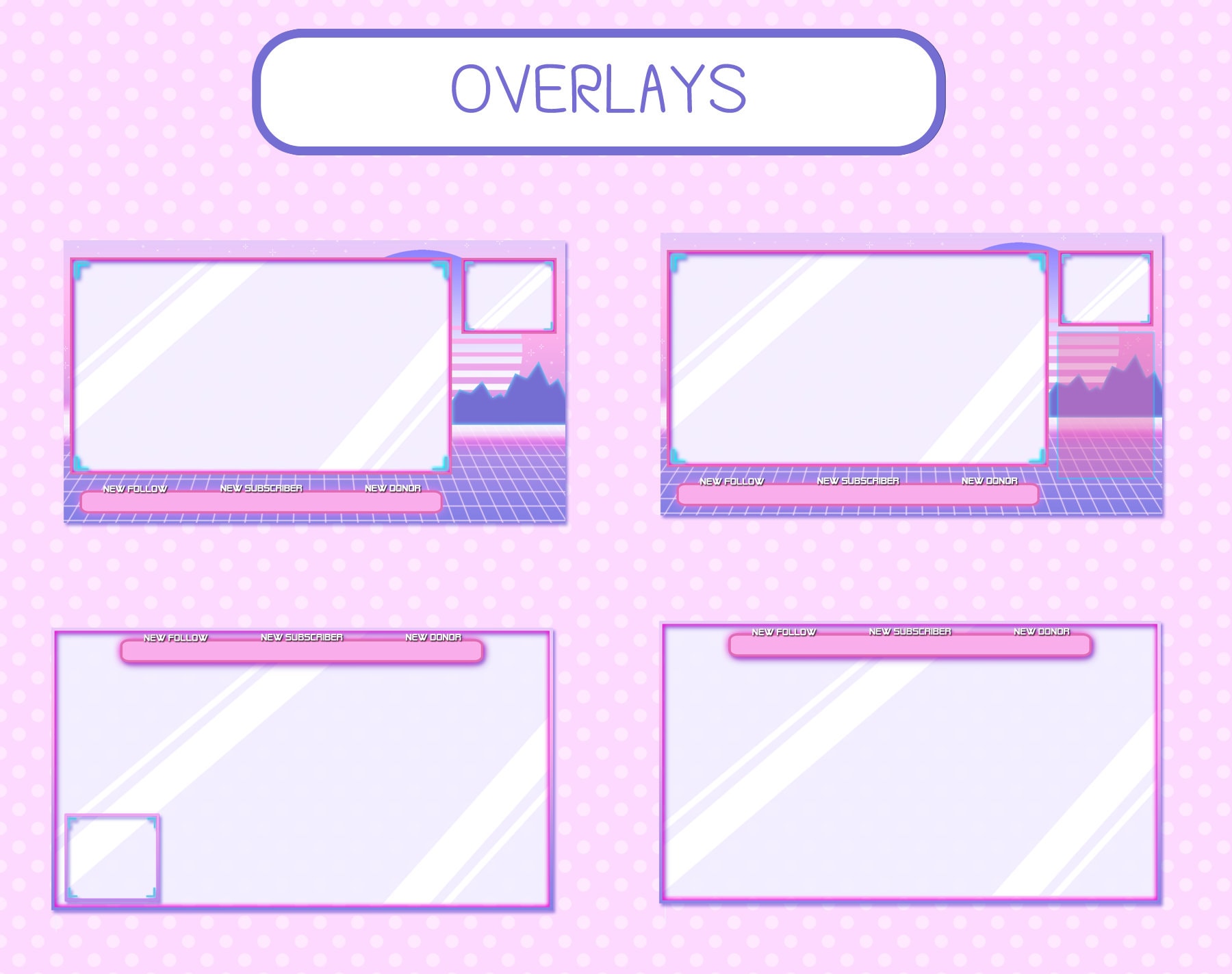 Pastel Vapor | Twitch Stream Bundle Package | Overlays, Panels, Vtuber ...