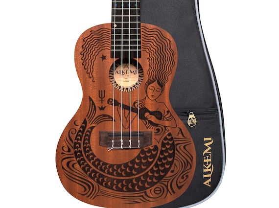Alkemi Concert Ukulele 23 Etched Mermaid All Mahogany - Etsy