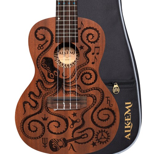 Alkemi Concert Ukulele 23 Etched Mermaid All Mahogany - Etsy