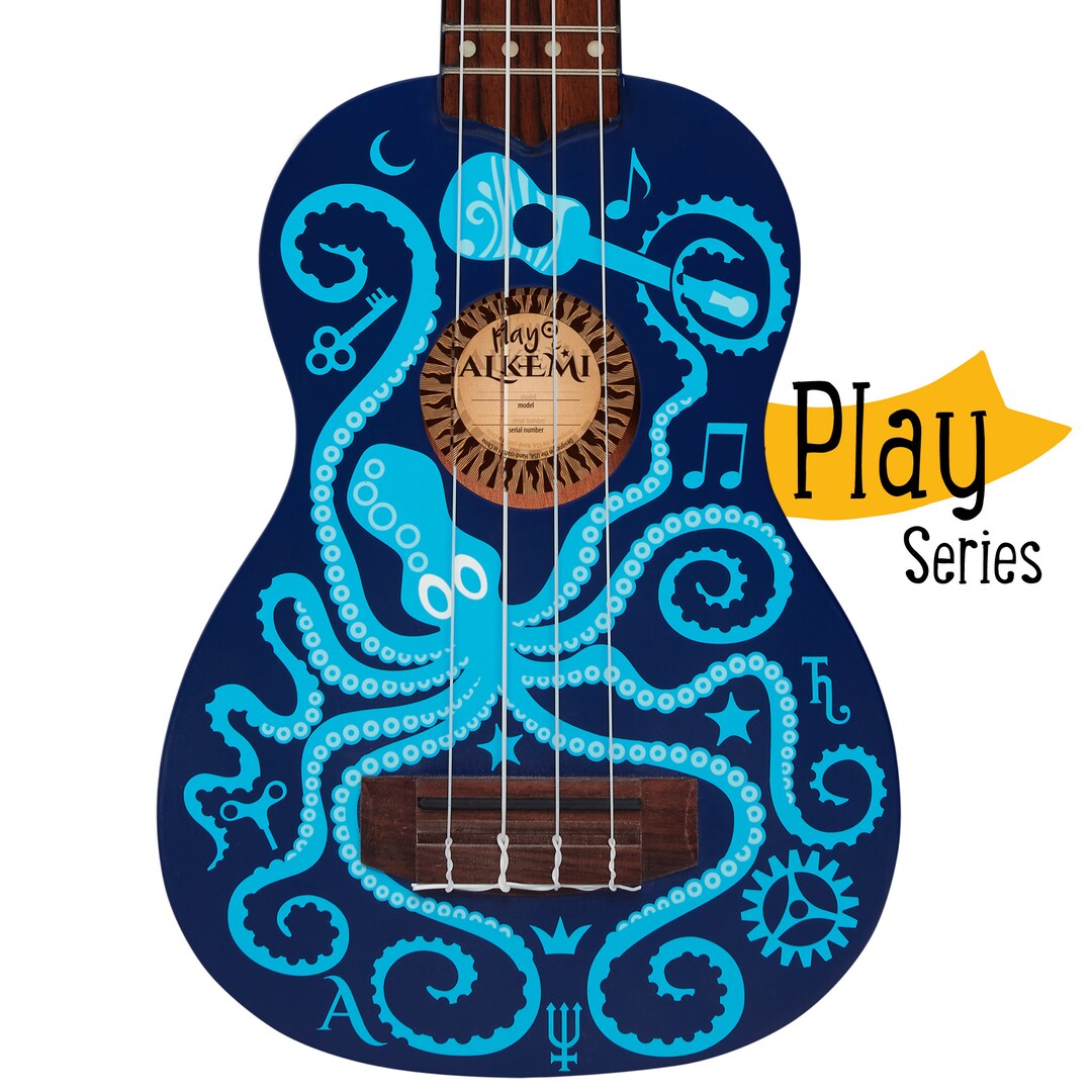 Alkemi Ukulele PLAY Series 21" Soprano Blue Octopus With Gigbag - Etsy