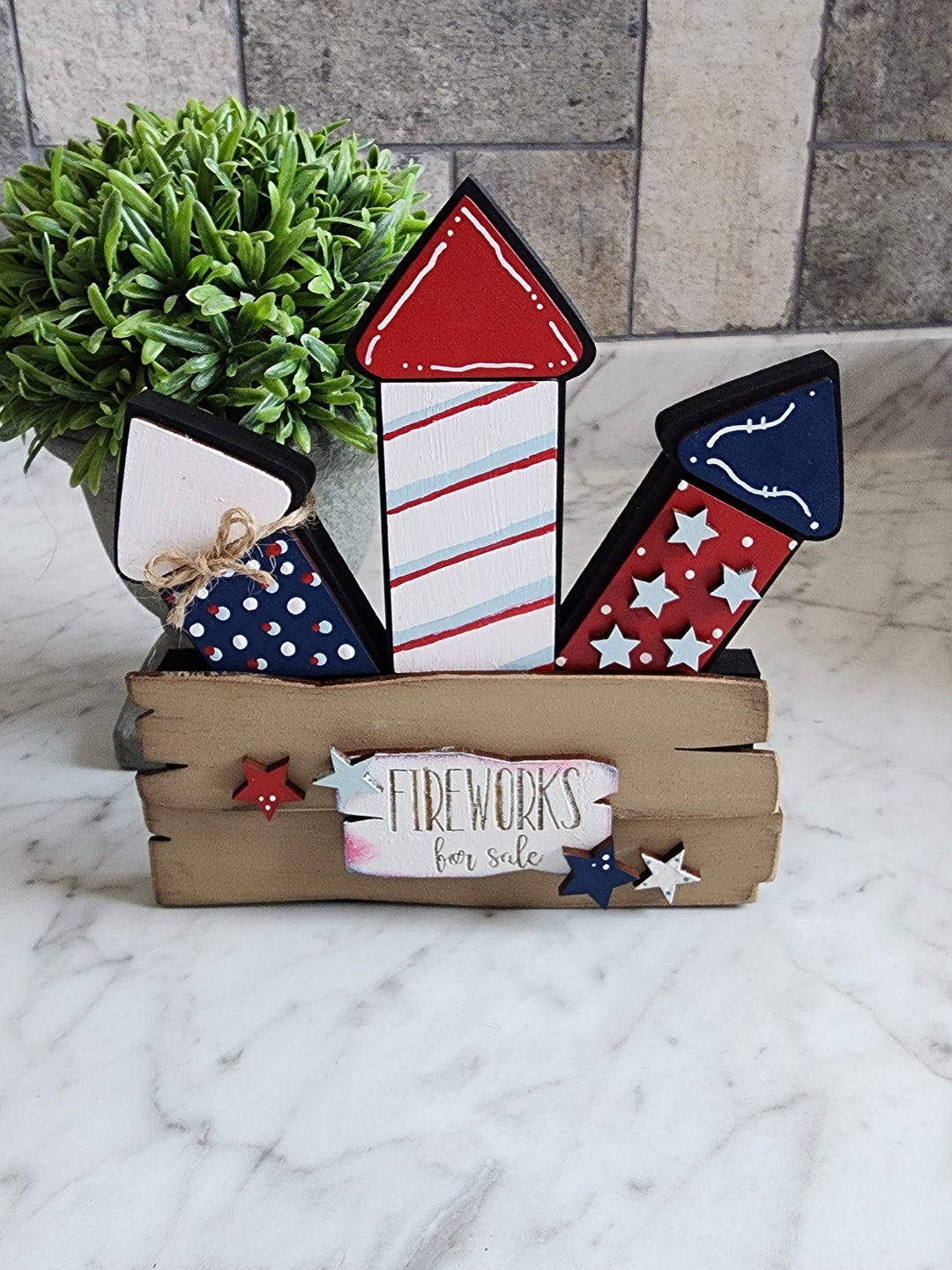 Firework Stand, 4th of July Decor, Fourth of July Firework, Shelf ...
