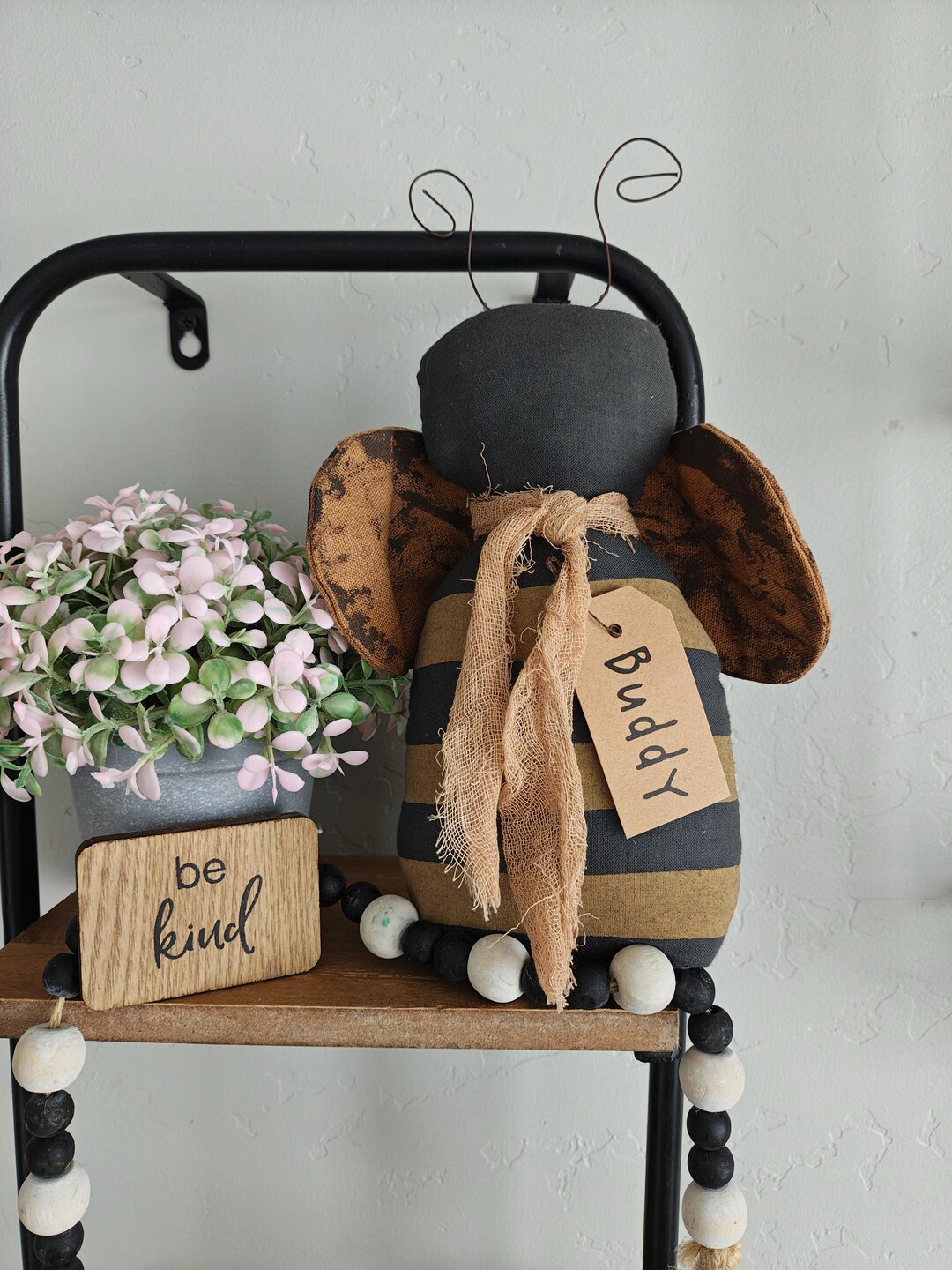 Buddy Bee, Weighted Bee Plush, Bee Stuffed Animal, Primitive Bee, Bee ...