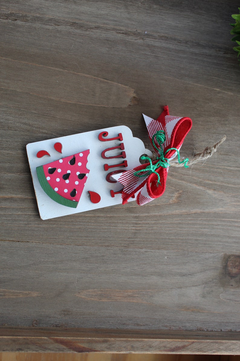 Watermelon Tiered Tray Tag Juicy Melon Tag Wooden Hanging - Etsy