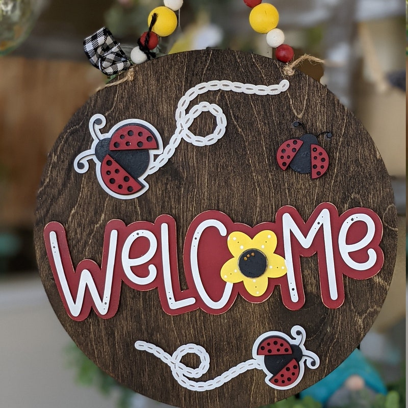 Ladybug Welcome Sign - Etsy