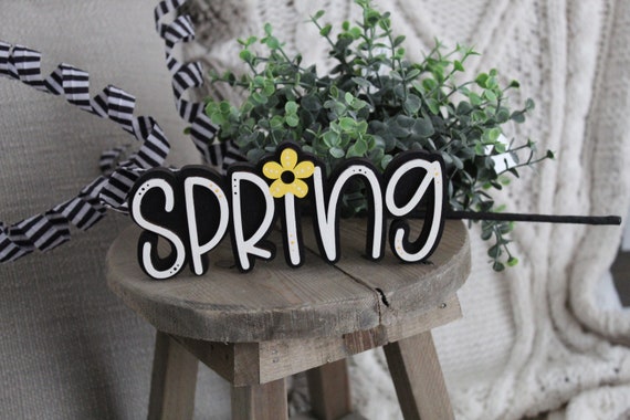 Spring Mini Tiered Tray Stander Spring Sign Wooden Flower | Etsy
