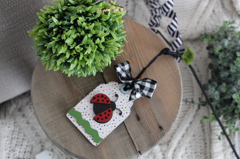 Ladybug Wooden Hanging Tag Ladybug Tiered Tray Decor Spring - Etsy