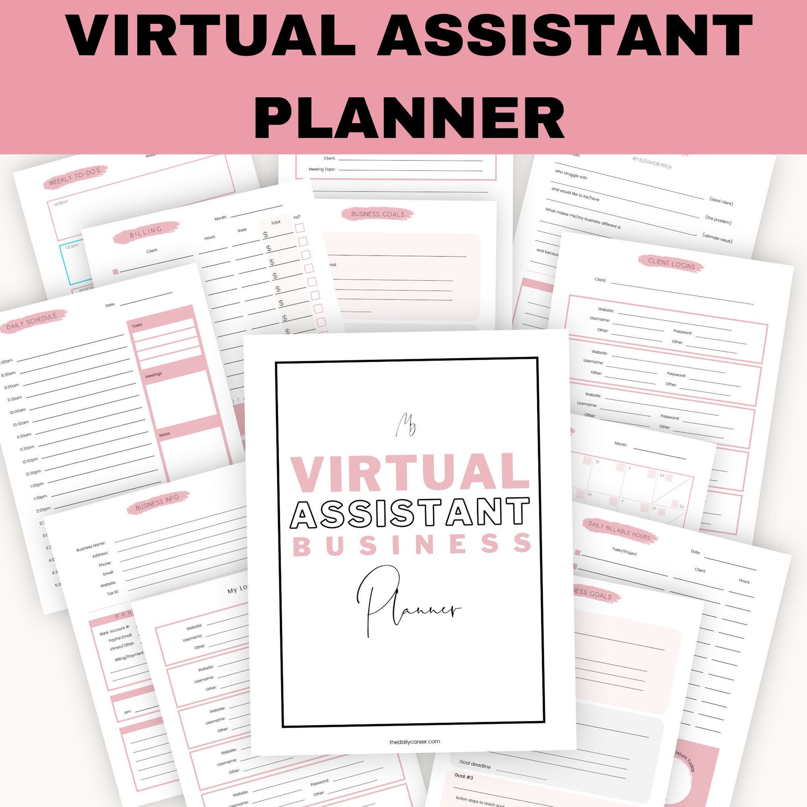 Virtual Assistant Planner, Digital Download, Business Planner, Virtual ...