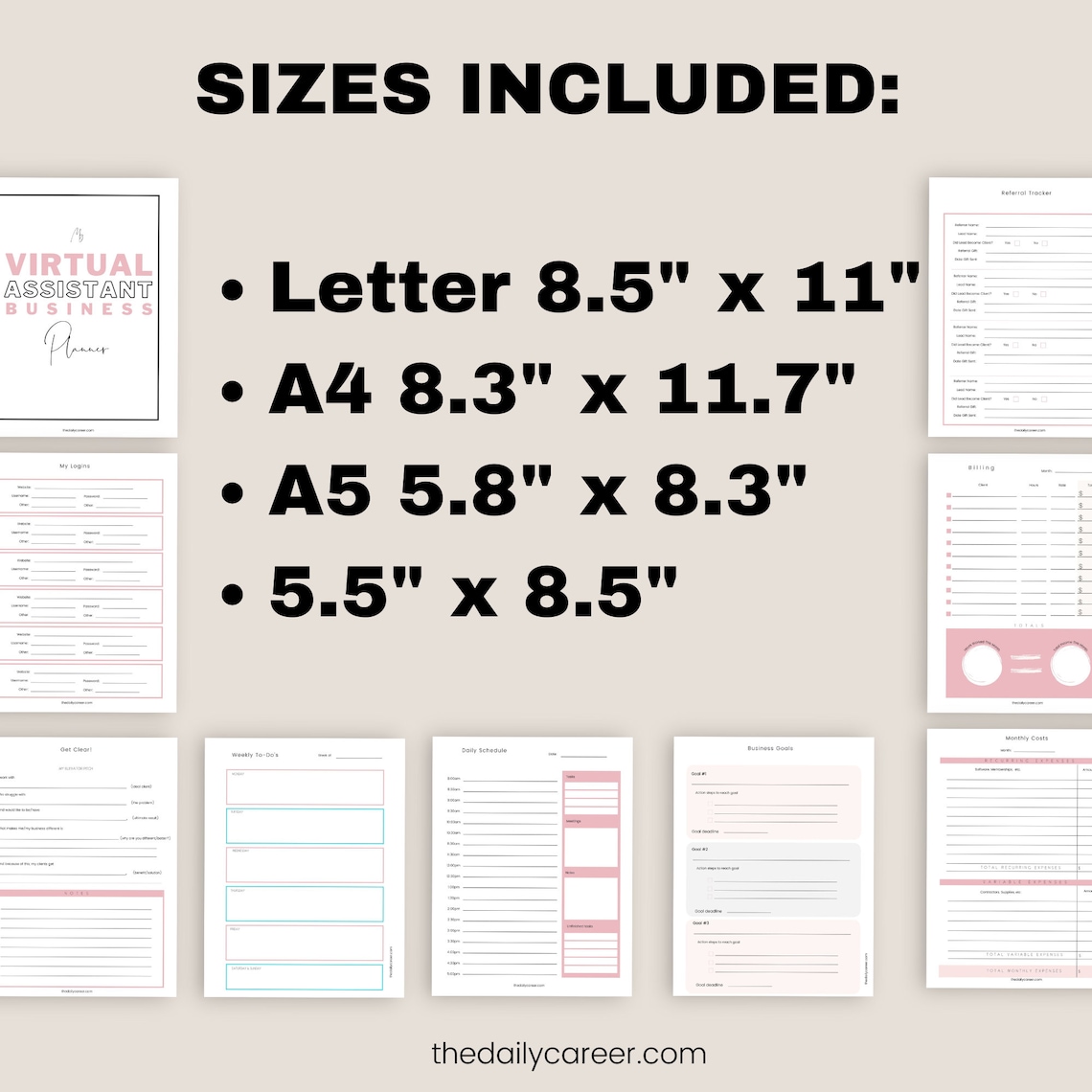 Virtual Assistant Planner, Digital Download, Business Planner, Virtual ...