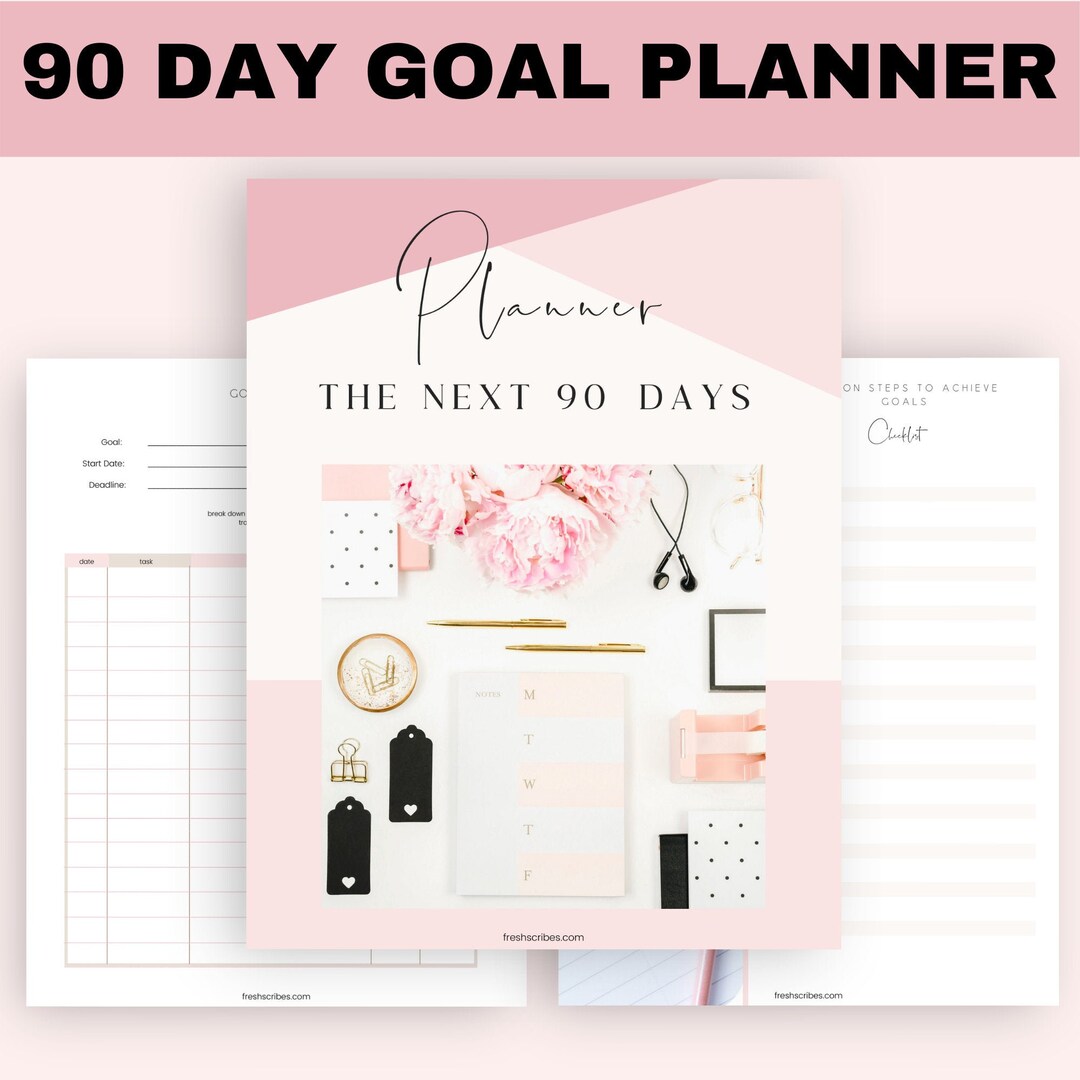 90 Day Goal Planner, Digital Download, Goal Setting Planner, Printable ...