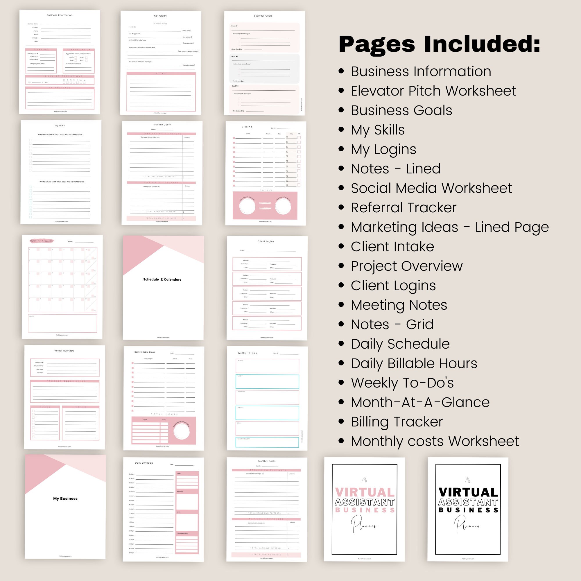 Virtual Assistant Planner, Digital Download, Business Planner, Virtual ...