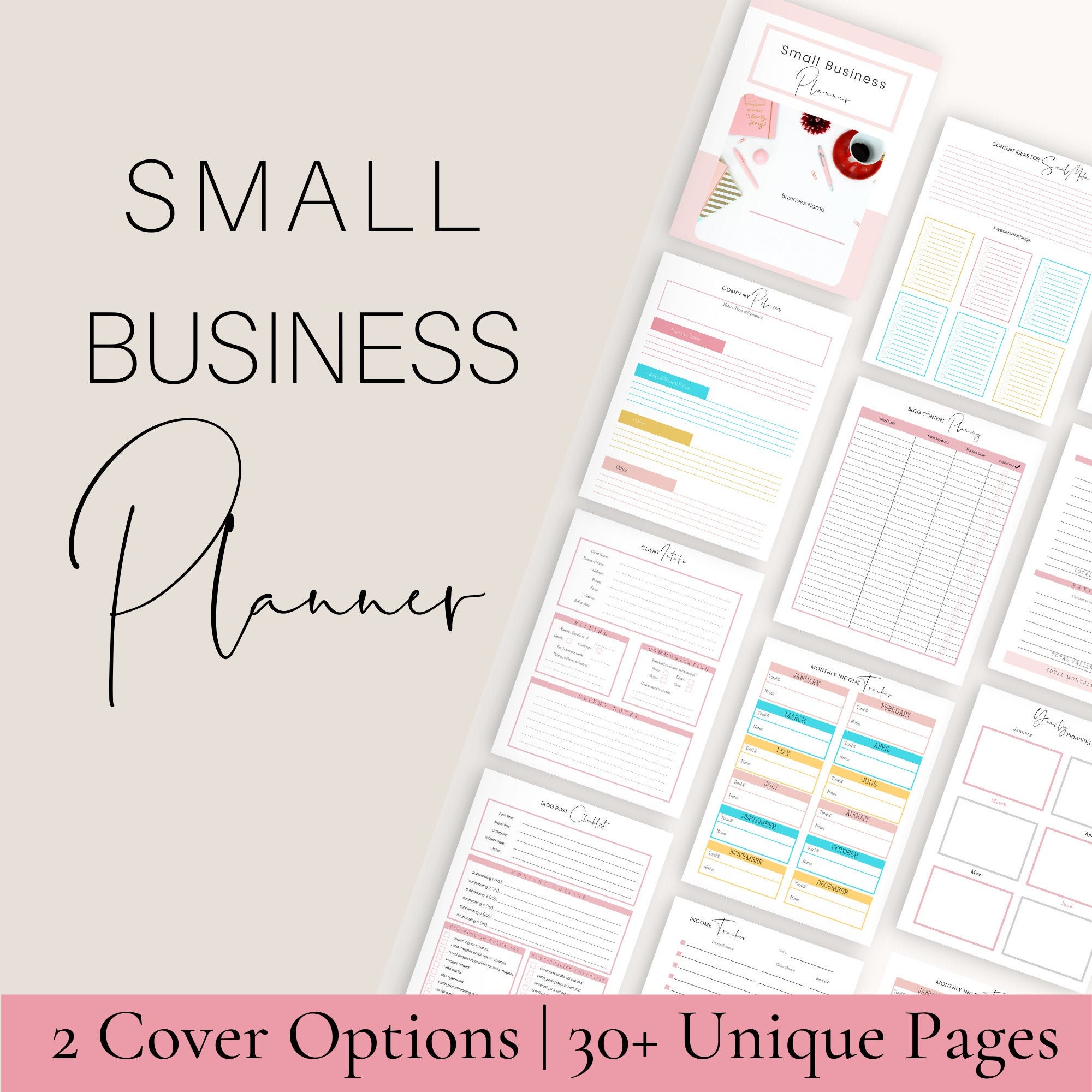 Business Planner, Instant Download, Printable Business Planner, Small ...