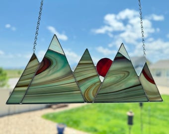 Jupiter Mountains Stained Glass Suncatcher - Etsy