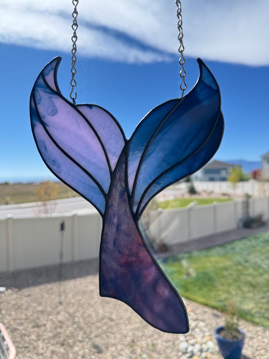 Purple Mermaid Tail Stained Glass Window Suncatcher - Etsy