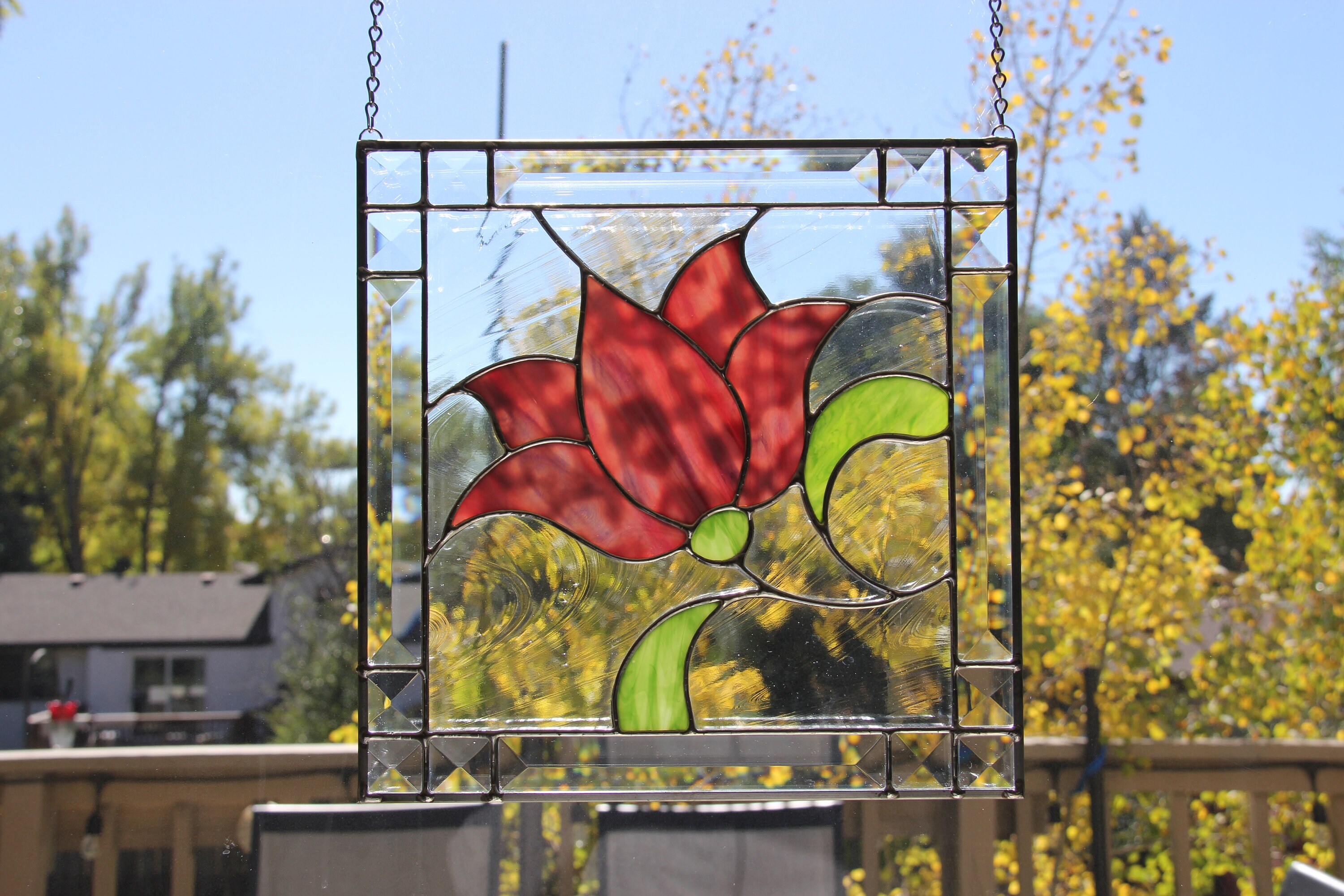 Pink Lotus Flower Stained Glass Window Panel - Etsy