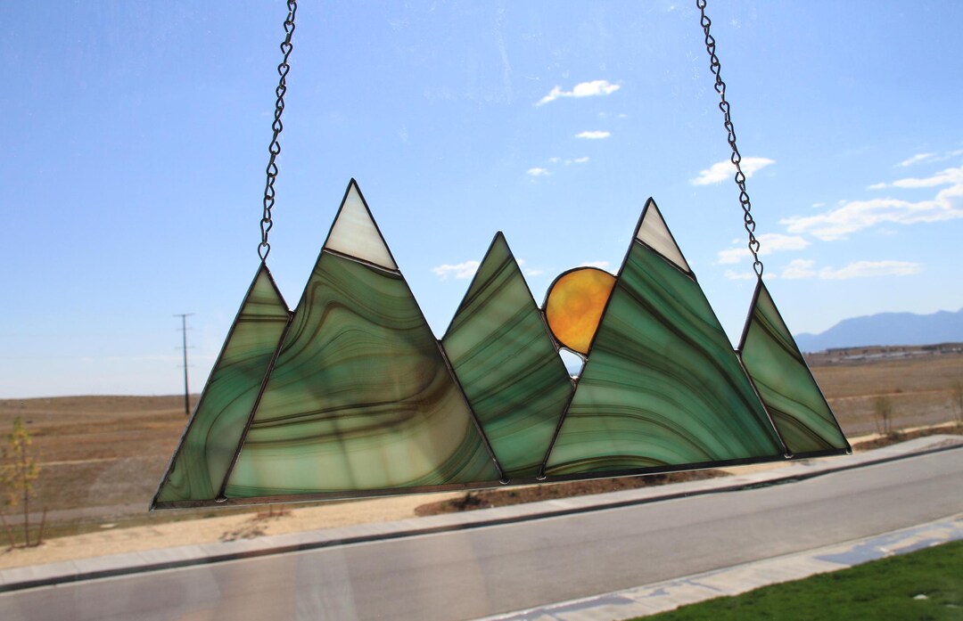 Jupiter Mountains Stained Glass Suncatcher - Etsy