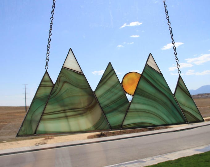 Jupiter Mountains Stained Glass Suncatcher - Etsy