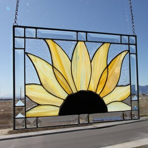 Bright Yellow Sunflower Stained Glass Window Panel - Etsy