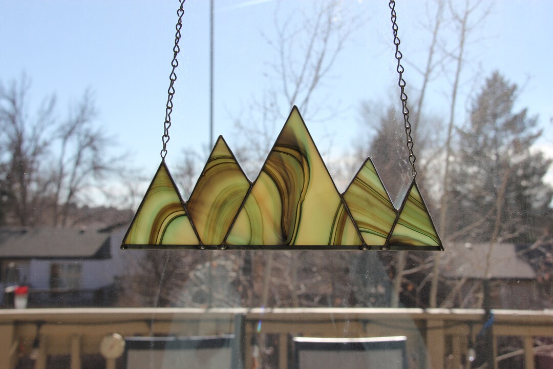 Jupiter Mountains Stained Glass Suncatcher - Etsy