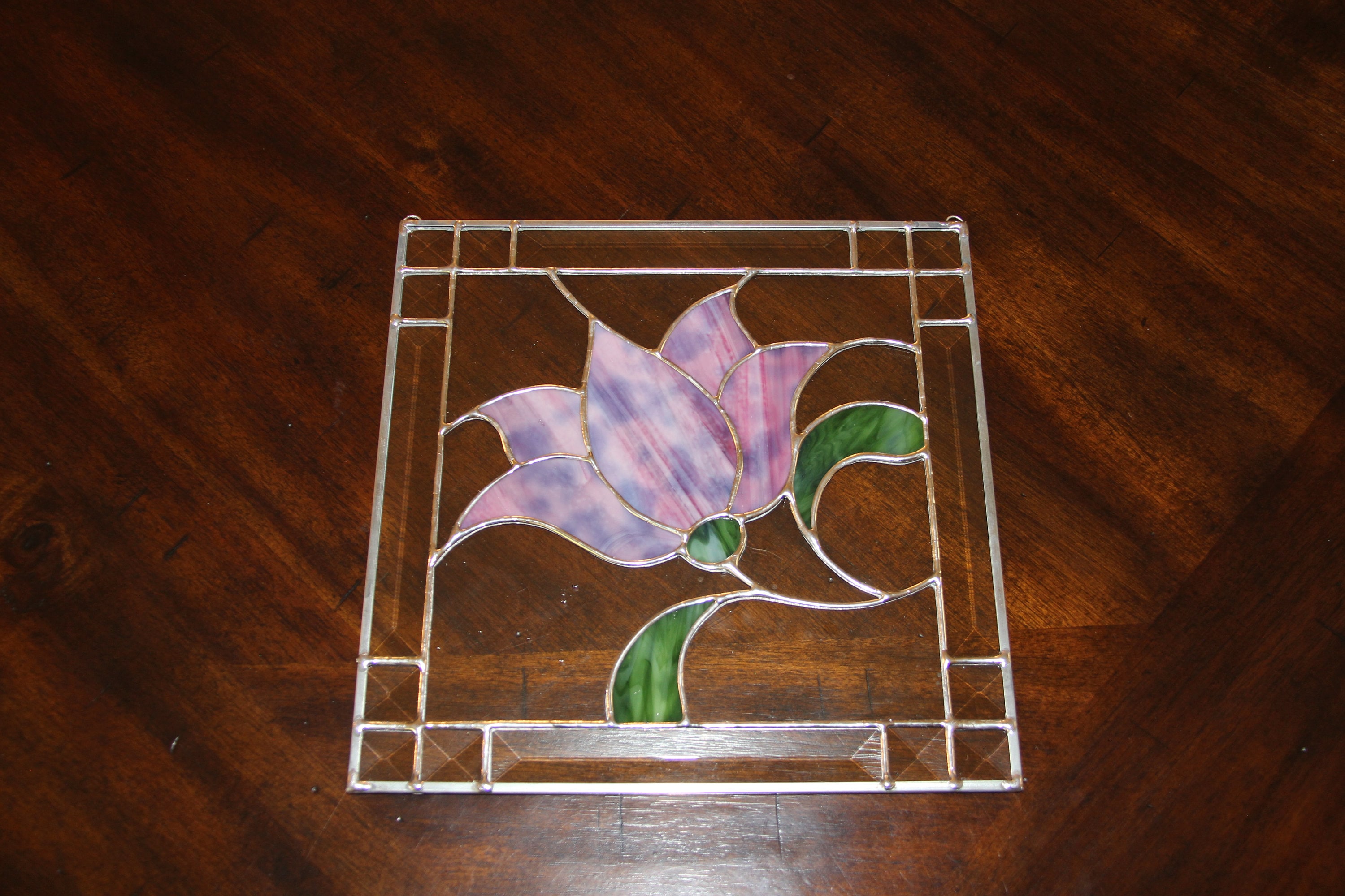 Pink Lotus Flower Stained Glass Window Panel - Etsy