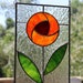 Classic Victorian Orange Rose Stained Glass Window Panel - Etsy