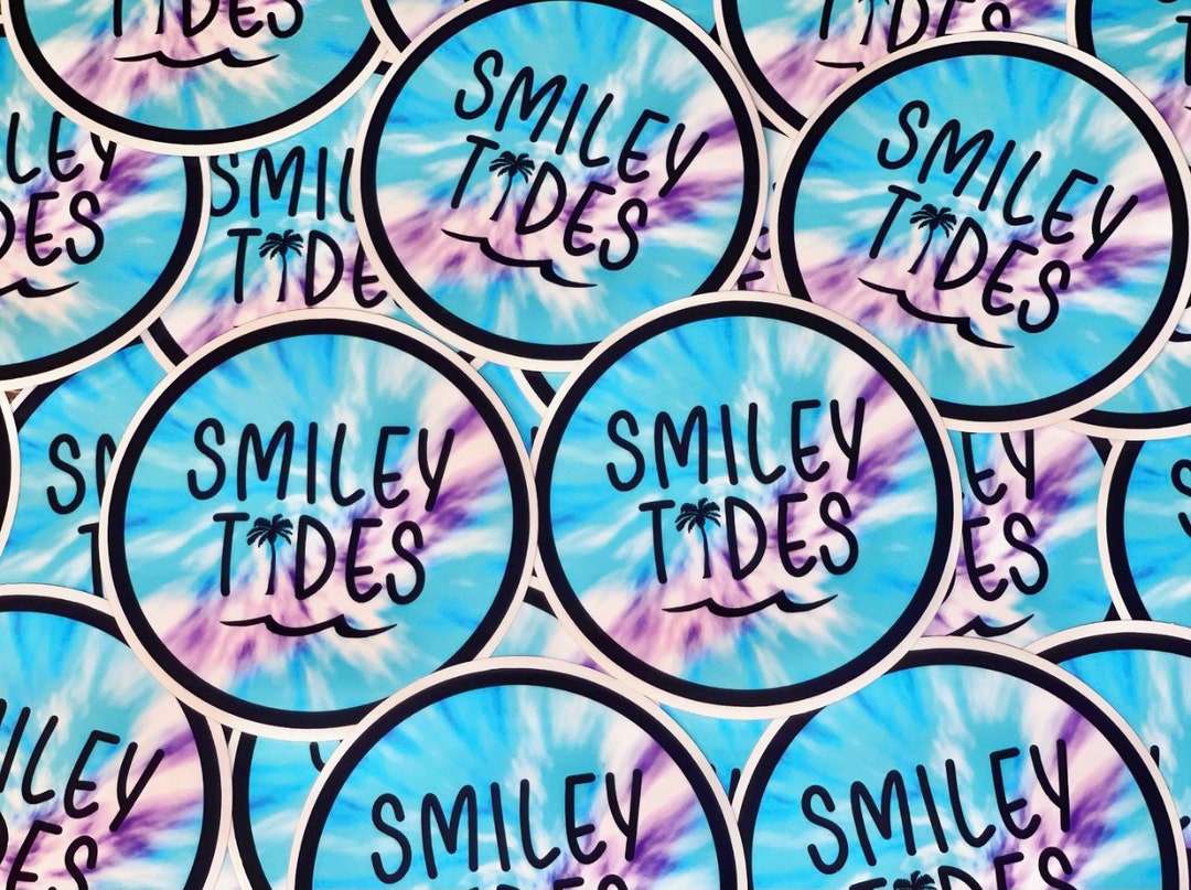Smiley Tides Stickers Transparent Vinyl Sticker Weed Cannabis Marijuana ...