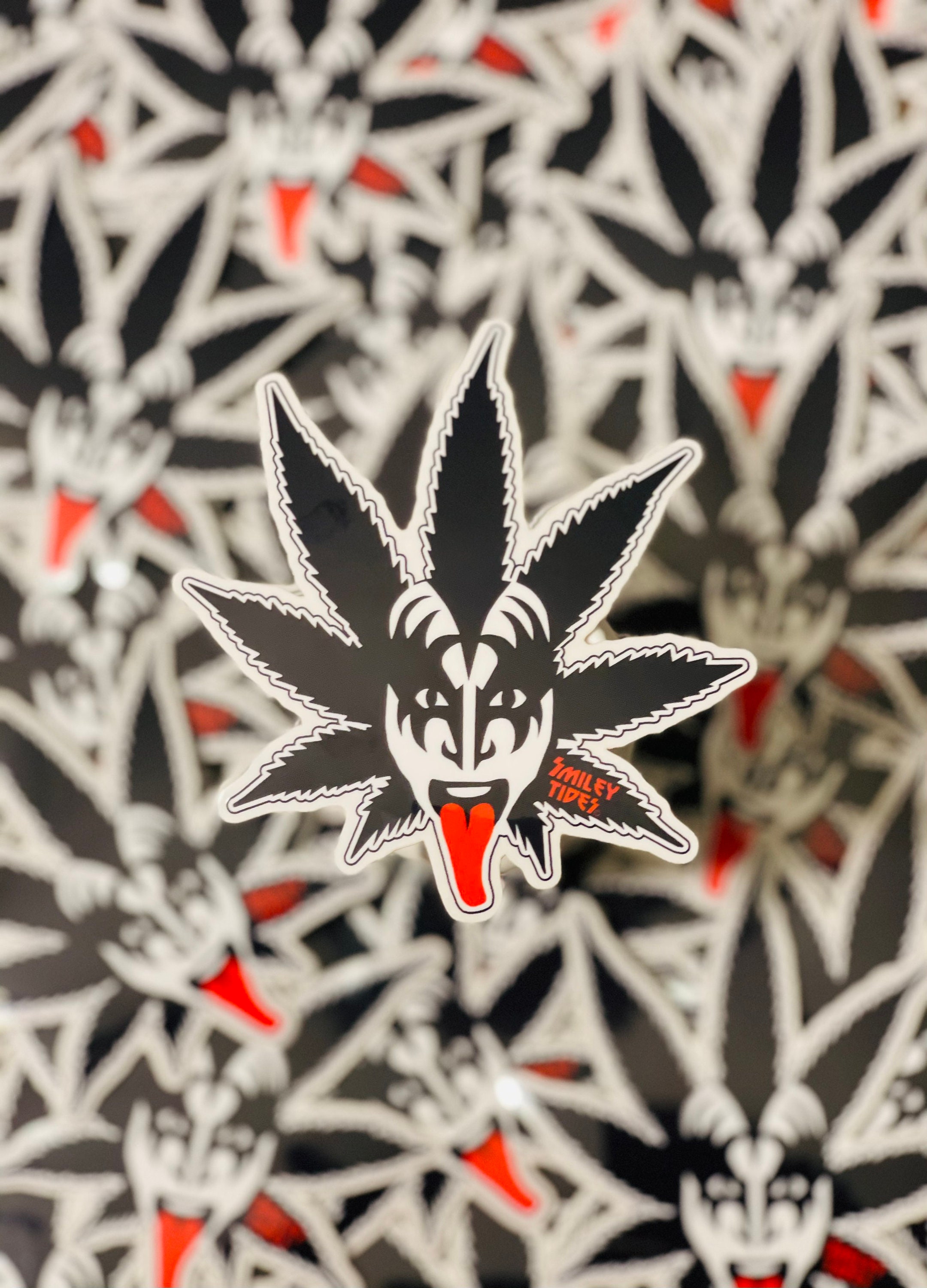 Smiley Tides Stickers - Transparent Vinyl Sticker - Weed Cannabis ...