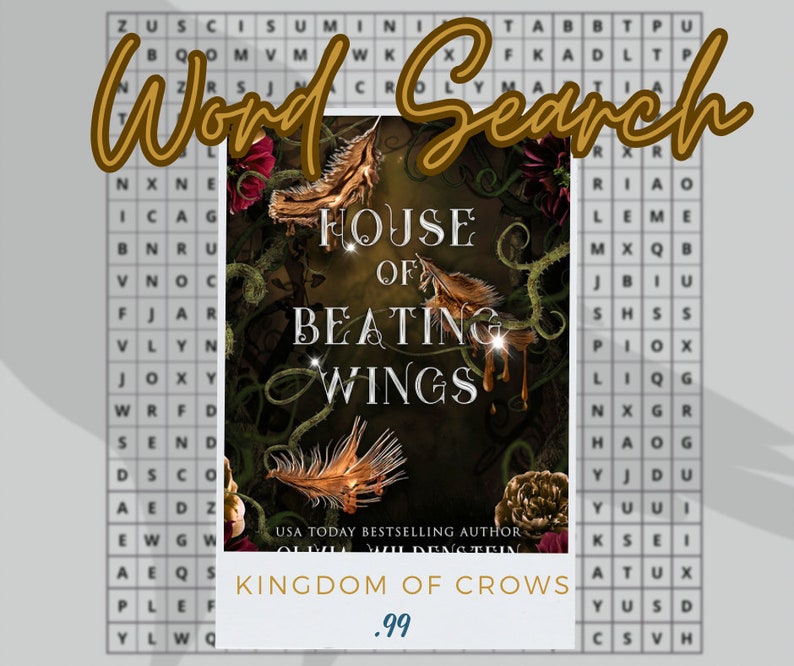 House of Beating Wings Word Search Olivia Wildenstein - Etsy