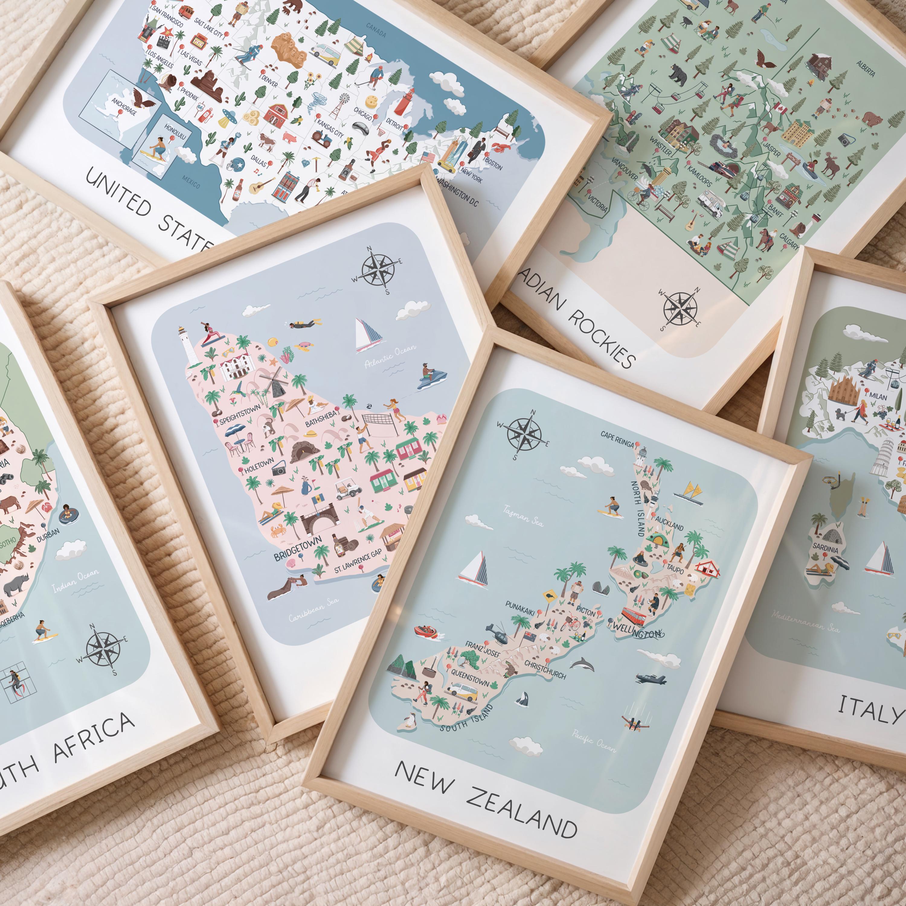 Illustrated Cyprus Travel Map: Printable Cypriot Wall Art Poster ...
