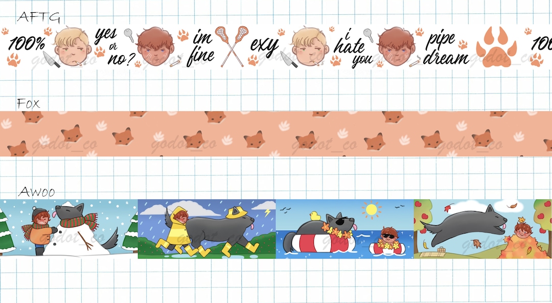 Washi Tape (aftg/fox/awoo) - Etsy