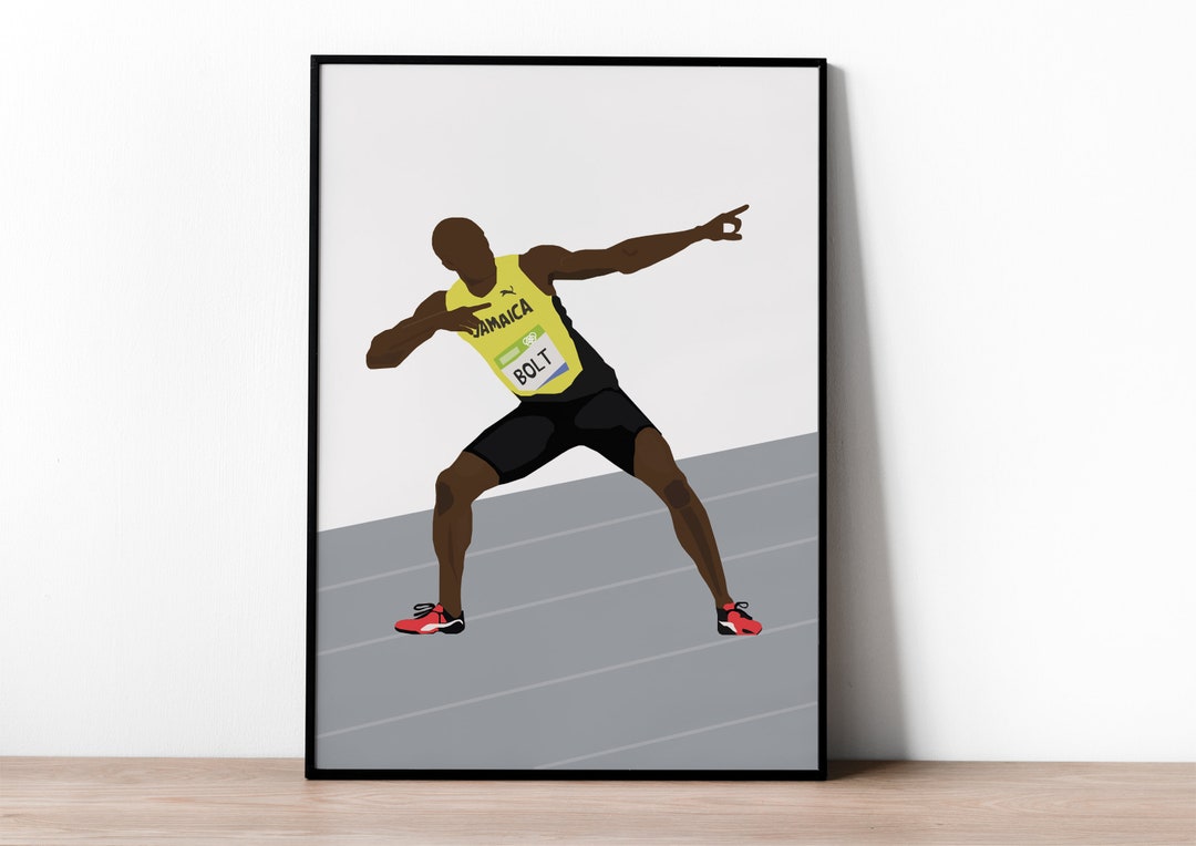 Usain Bolt Poster Olympics lightning Bolt Jamaica bolt celebration ...