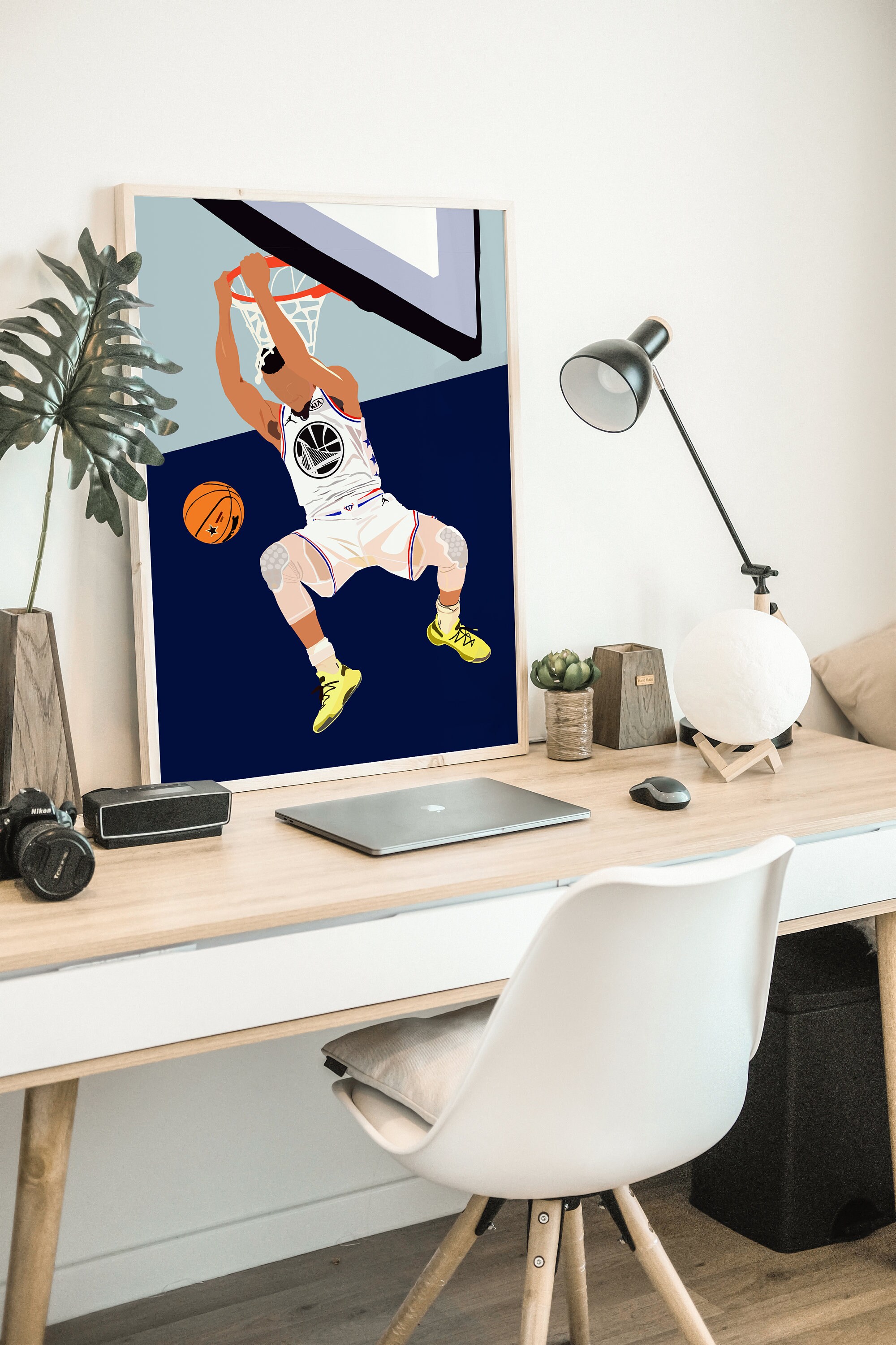 Steph Curry Poster Basketball Posters, NBA Curry Slam Dunk Basketball ...