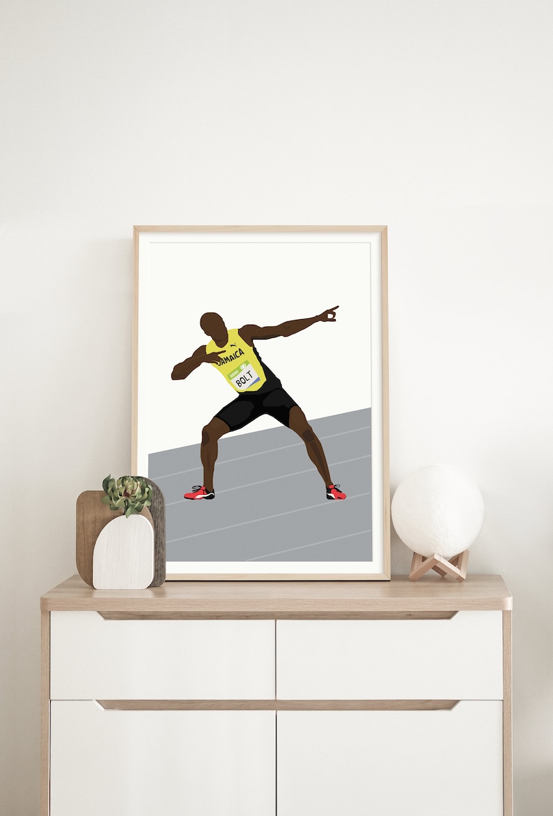 Usain Bolt Poster Olympics lightning Bolt Jamaica bolt - Etsy