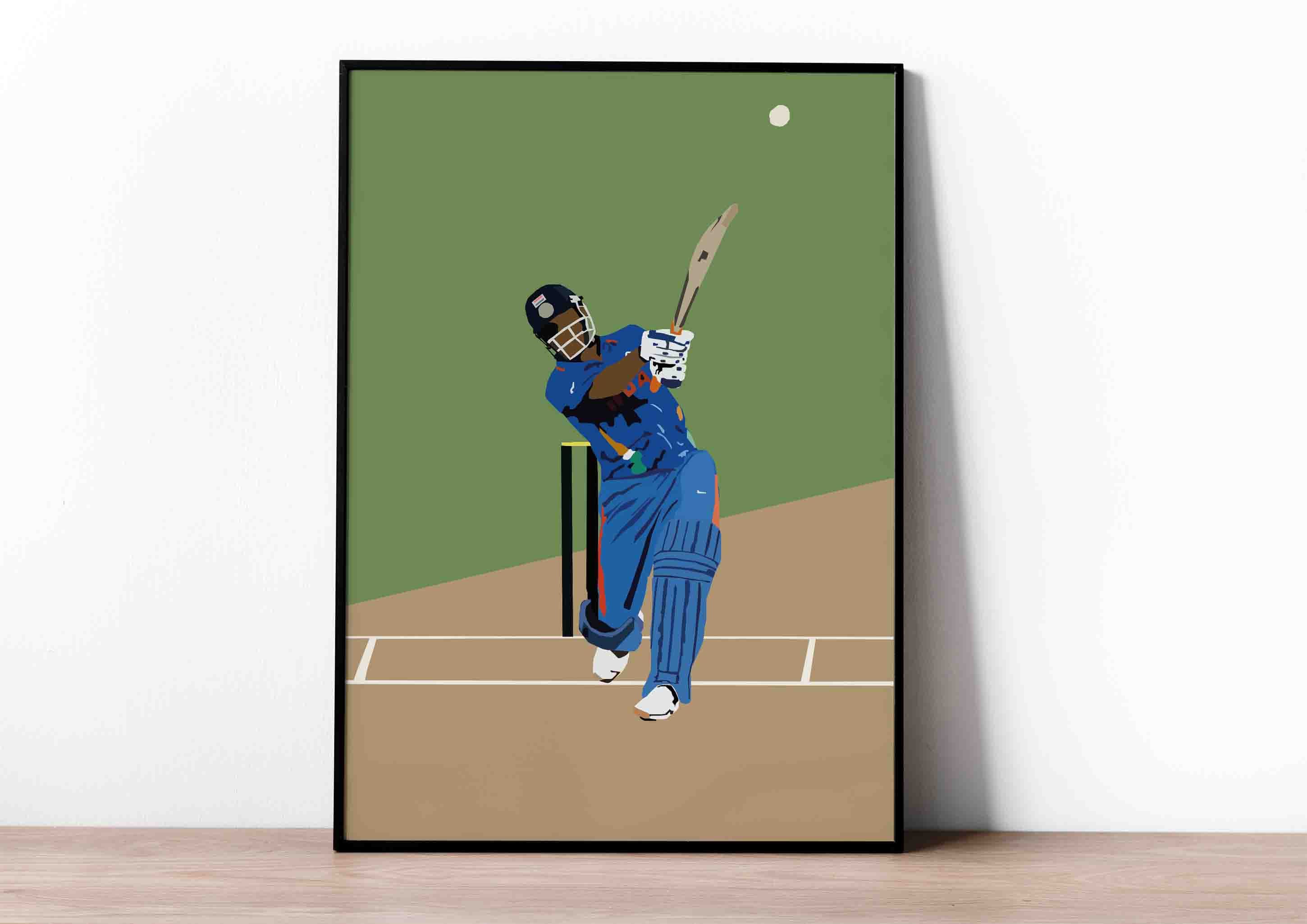 Buy MS Dhoni Poster -cricket -cricket Posters -india -dhoni -world Cup ...