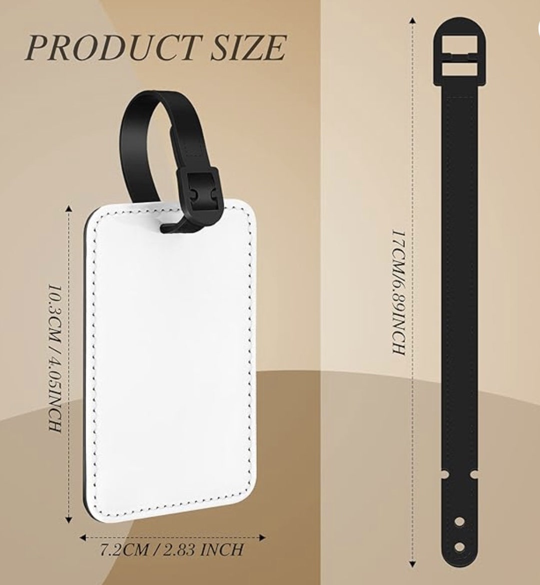 Custom PU Luggage Tag With Strap - Etsy