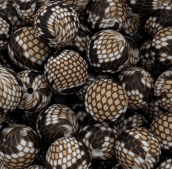 15mm Snake Scales Silicone Beads Silicone Beads Animal Print | Etsy