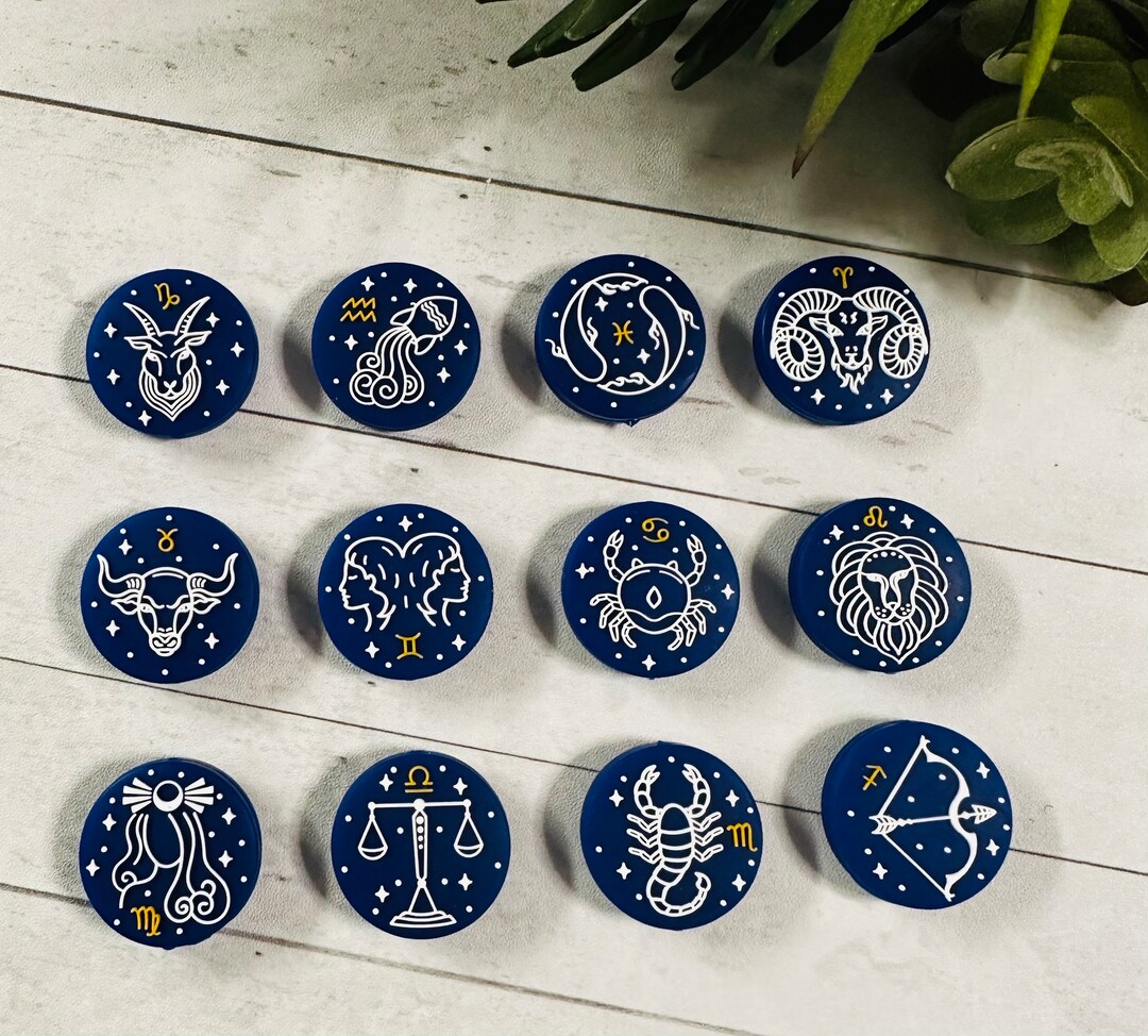 Blue Zodiac Silicone Focal Bead , Constellation Focal Bead - Etsy