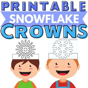 Printable Snowflake Paper Crown Craft | Winter Seasons Fall Snow ...