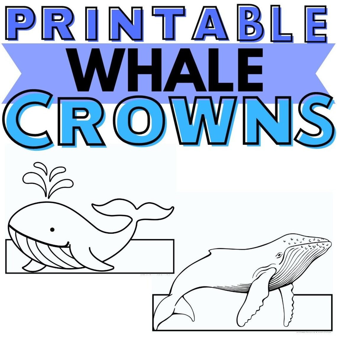 Printable Whale Crown Paper Craft | Sea Animals | Ocean Animal Habitat ...