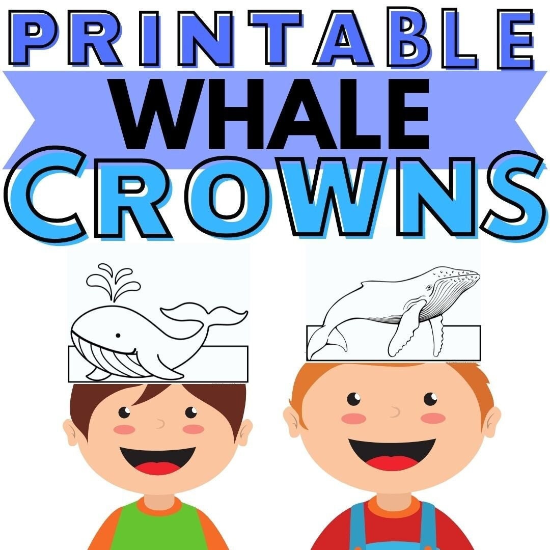 Printable Whale Crown Paper Craft | Sea Animals | Ocean Animal Habitat ...